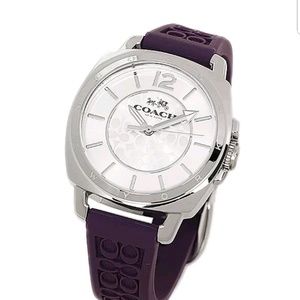 Coach | Accessories | Coach Womens Boyfriend Purple Logoembossed Watch ...